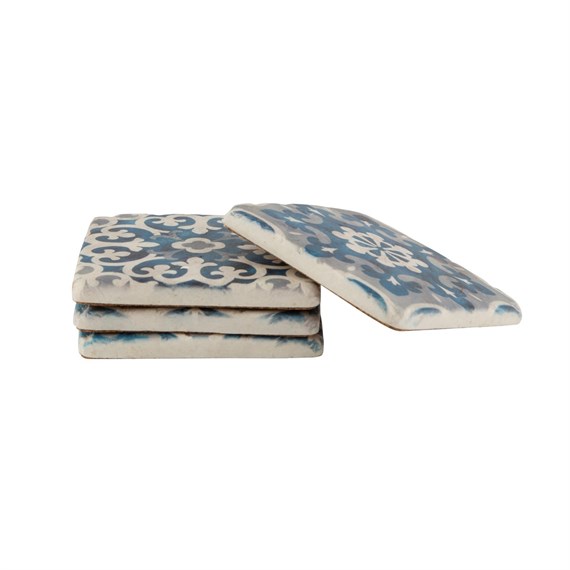 Mediterranean Mosaic Santorini Coasters - Set of 4