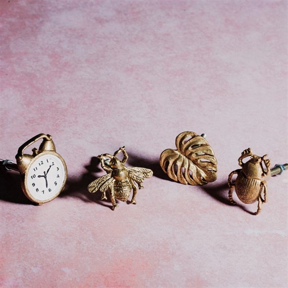 Gold Cheese Plant Leaf Drawer Knob