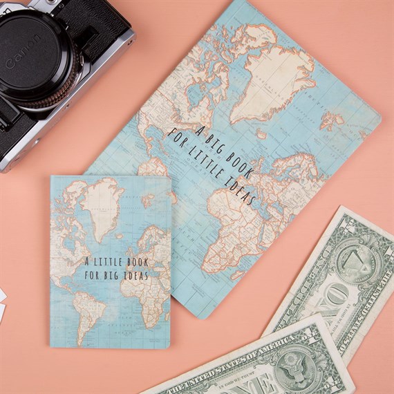 A Big Book for Little Ideas Vintage Map A5 Notebook