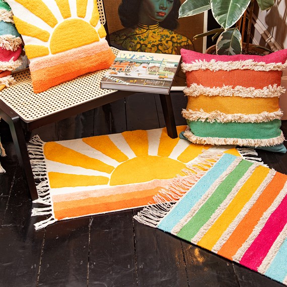 Rainbow Stripe Tufted Rug