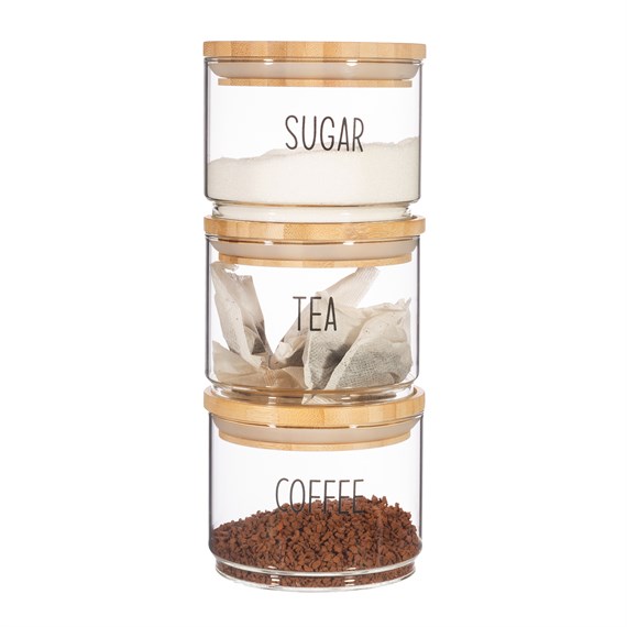 Tea, Coffee, Sugar Stacking Jars - Set of 3