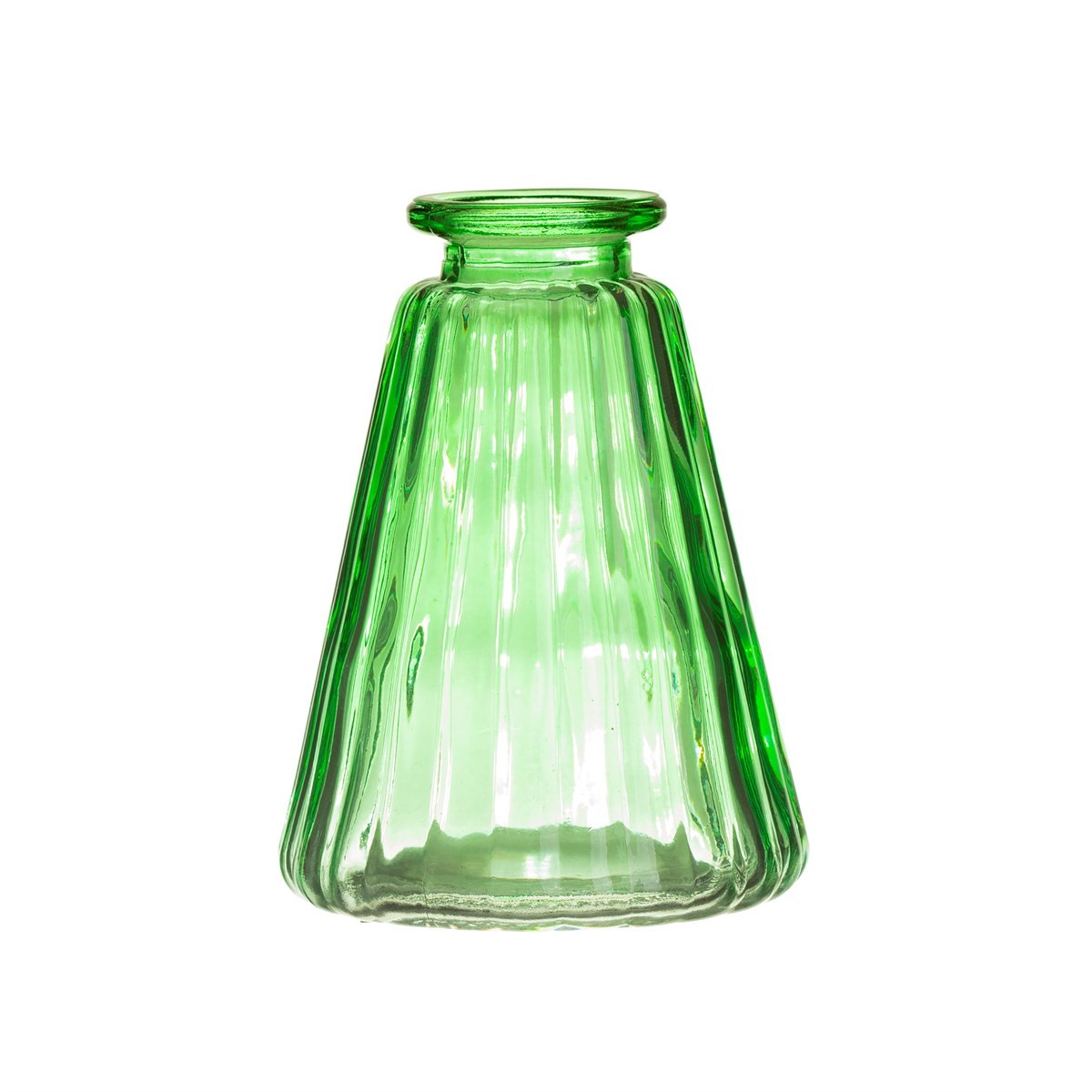 Green Glass Bud Vases - Set Of 3