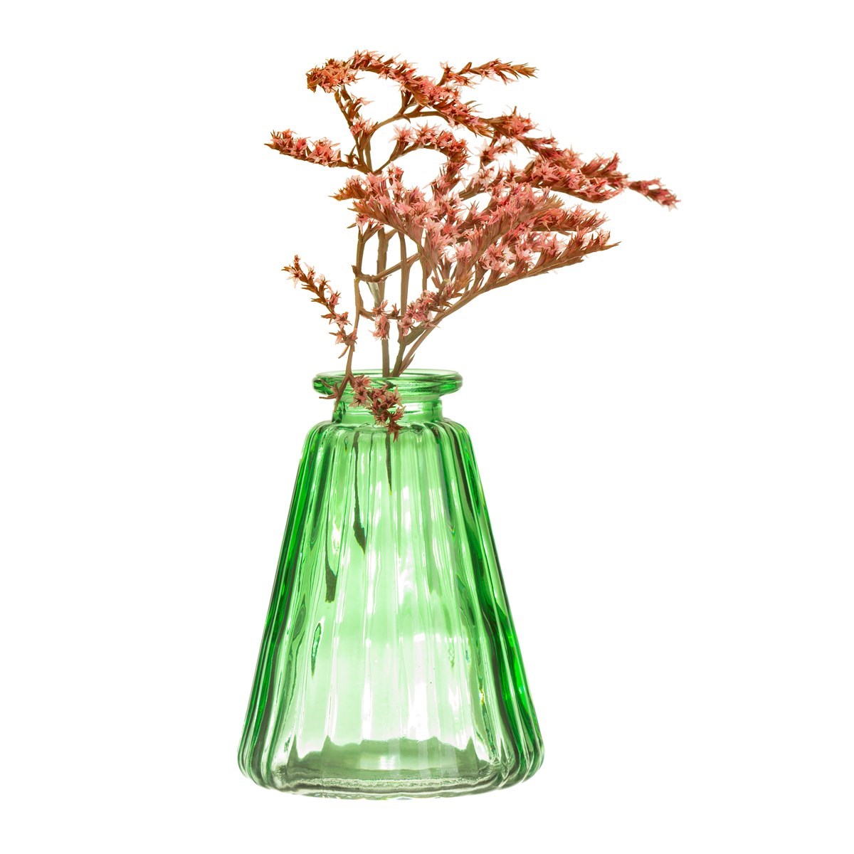Green Glass Bud Vases - Set Of 3