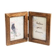 Dark Brown Wood Photo Frame with 5 Apertures