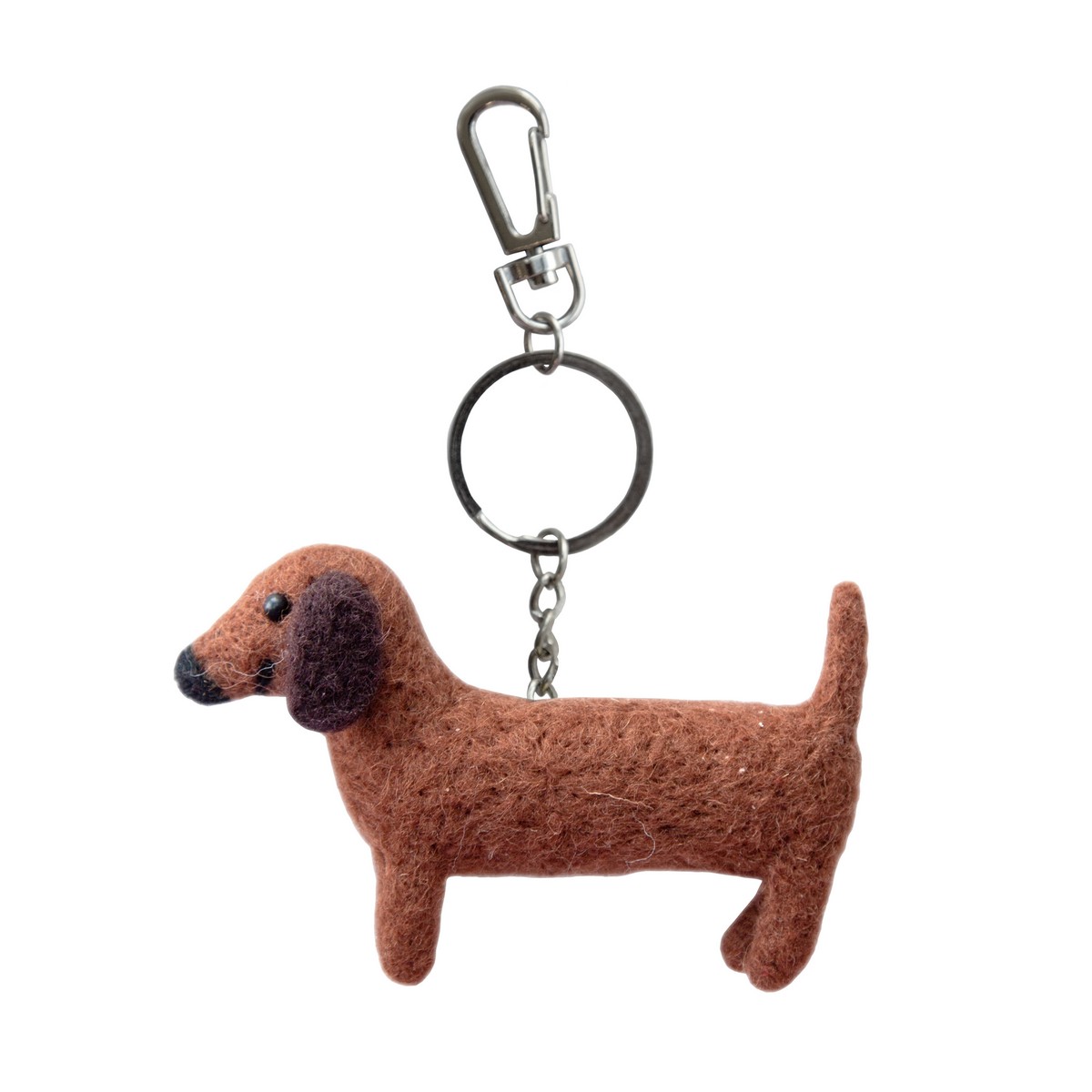 Sausage Dog Felt Keyring