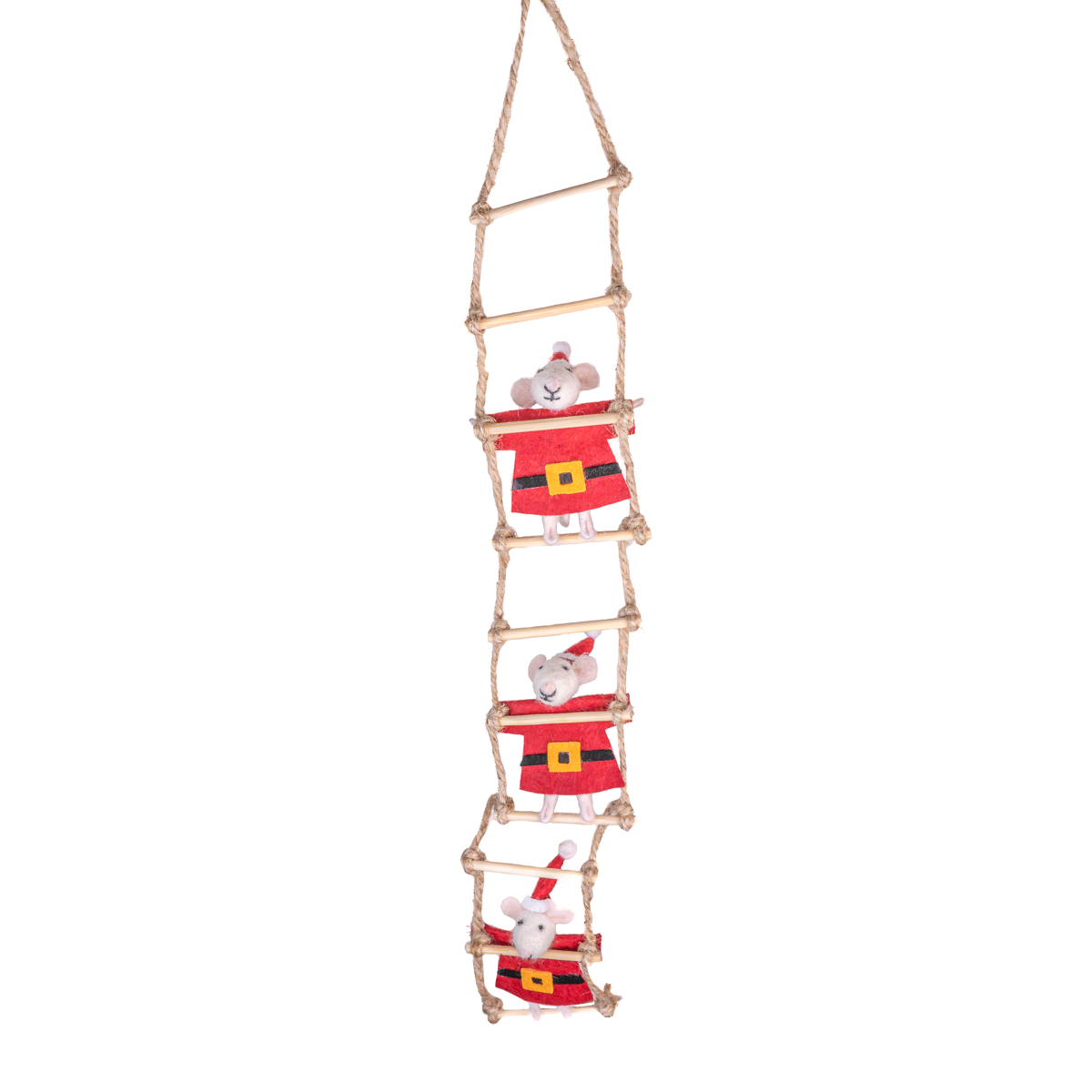 Santa Mouse Ladder Felt Decoration